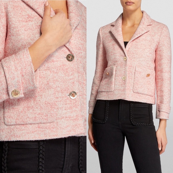 Maje | Jackets & Coats | Maje Pink Tweed Jacket | Poshmark